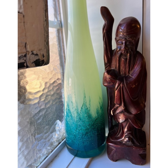 Vintage | Accents | Vintage Chinese Wooden Shou Immortal Peach Statue ...